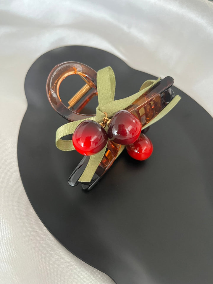 Cherry hair clips